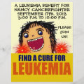 Cartoon Leukemia Cancer Benefit Flyer | Zazzle