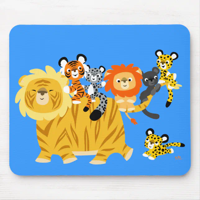 Cartoon Liger and Friends mousepad | Zazzle