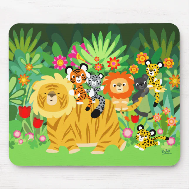 Cartoon Liger and Friends mousepad | Zazzle