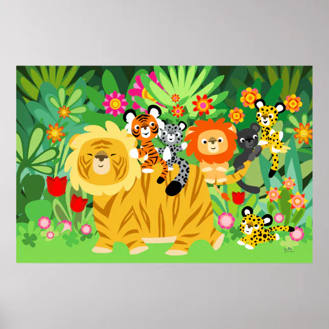 Cartoon Liger and Friends poster | Zazzle