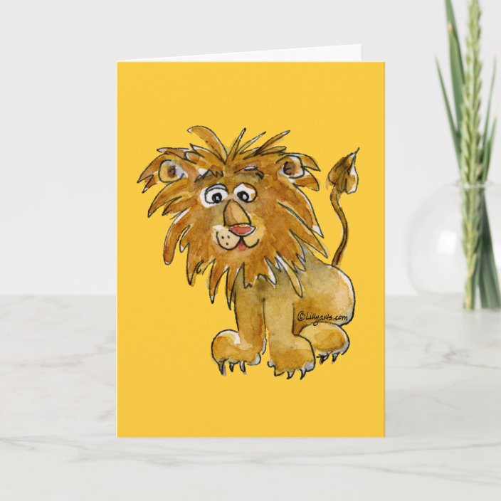 Cartoon Lion Greeting Card | Zazzle.com