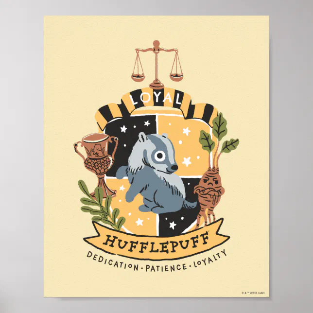 Cartoon Loyal Hufflepuff Poster | Zazzle