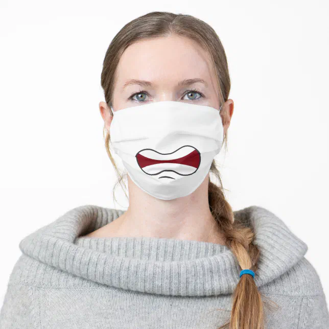 Cartoon Mad Angry Mouth Adult Cloth Face Mask | Zazzle
