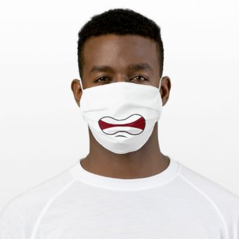 Cartoon Mad Angry Mouth Adult Cloth Face Mask | Zazzle
