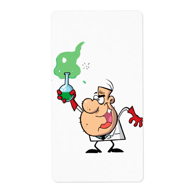 cartoon mad scientist with potion label | Zazzle