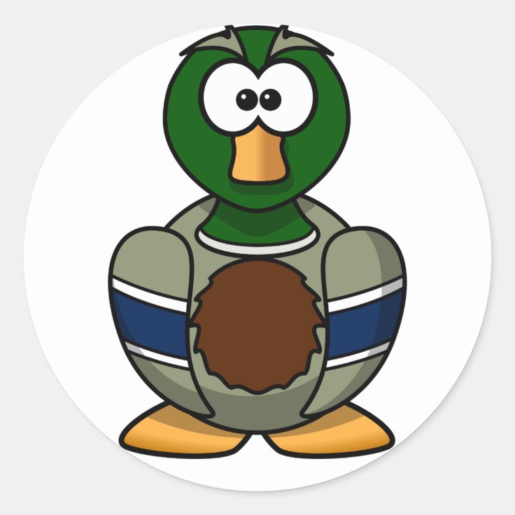 Cartoon Mallard Duck Stickers | Zazzle