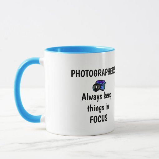Cartoon man with camera mug | Zazzle