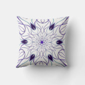 Cartoon Mandala Flower White and Purple Throw Pillow | Zazzle