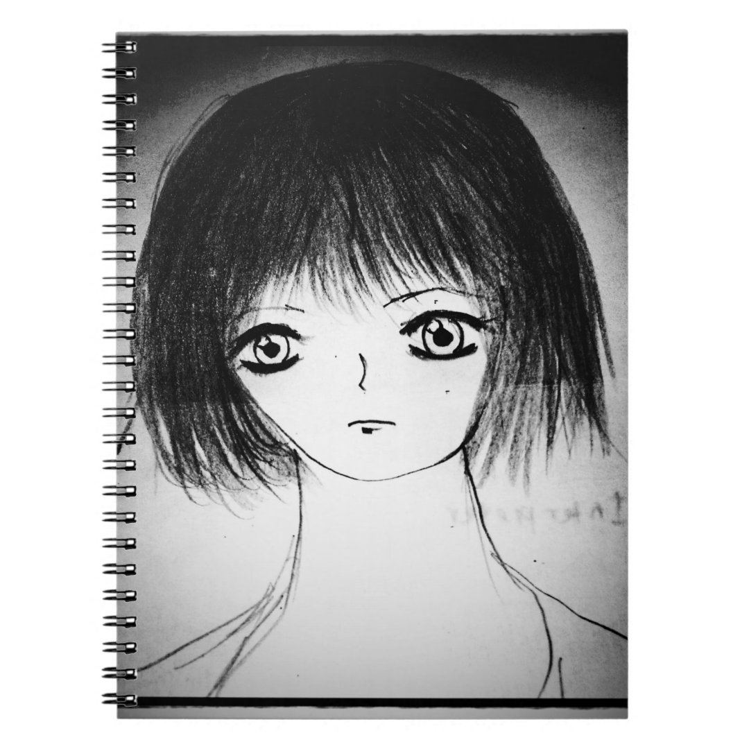 cartoon manga yaei drawing cute anime girl notebook | Zazzle