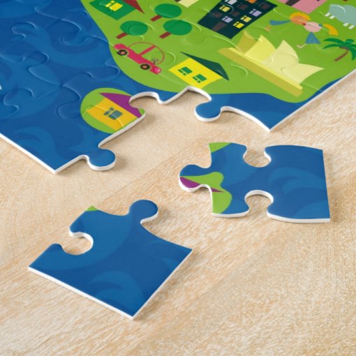 Cartoon Map of Australia and Oceania Puzzle | Zazzle