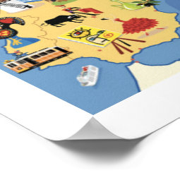 Cartoon Map of Europe Poster | Zazzle