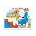 Cartoon Map of New York State Postcard | Zazzle
