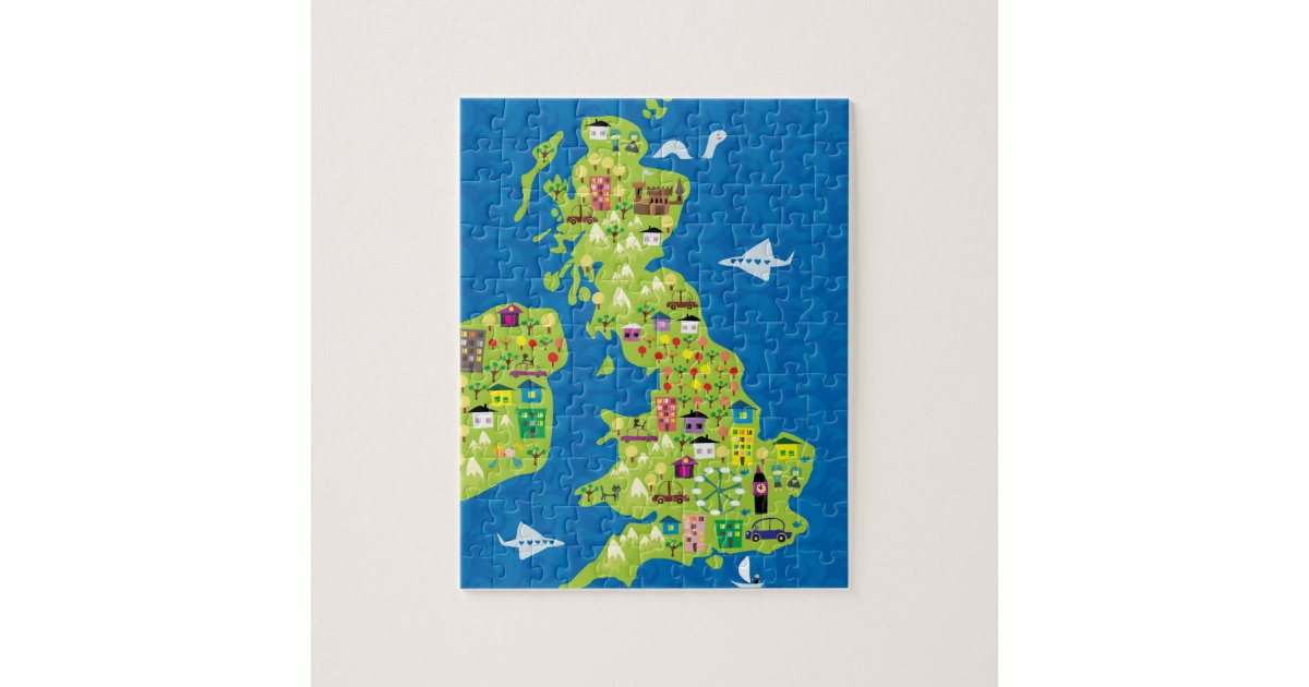 Cartoon Map of the UK Puzzle | Zazzle