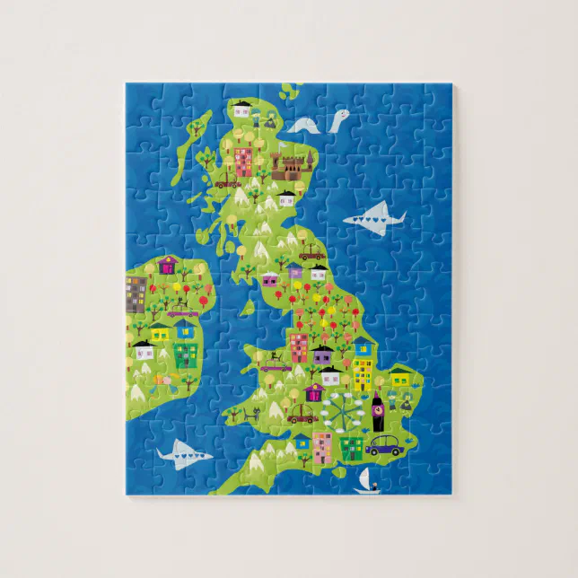 Cartoon Map of the UK Puzzle | Zazzle
