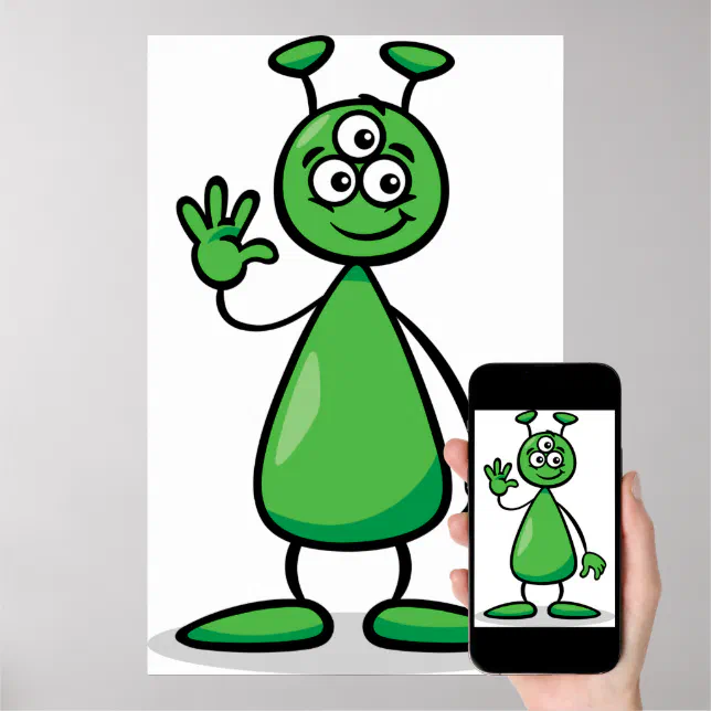 Cartoon Martian Poster | Zazzle