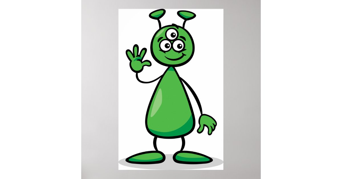 Cartoon Martian Poster | Zazzle