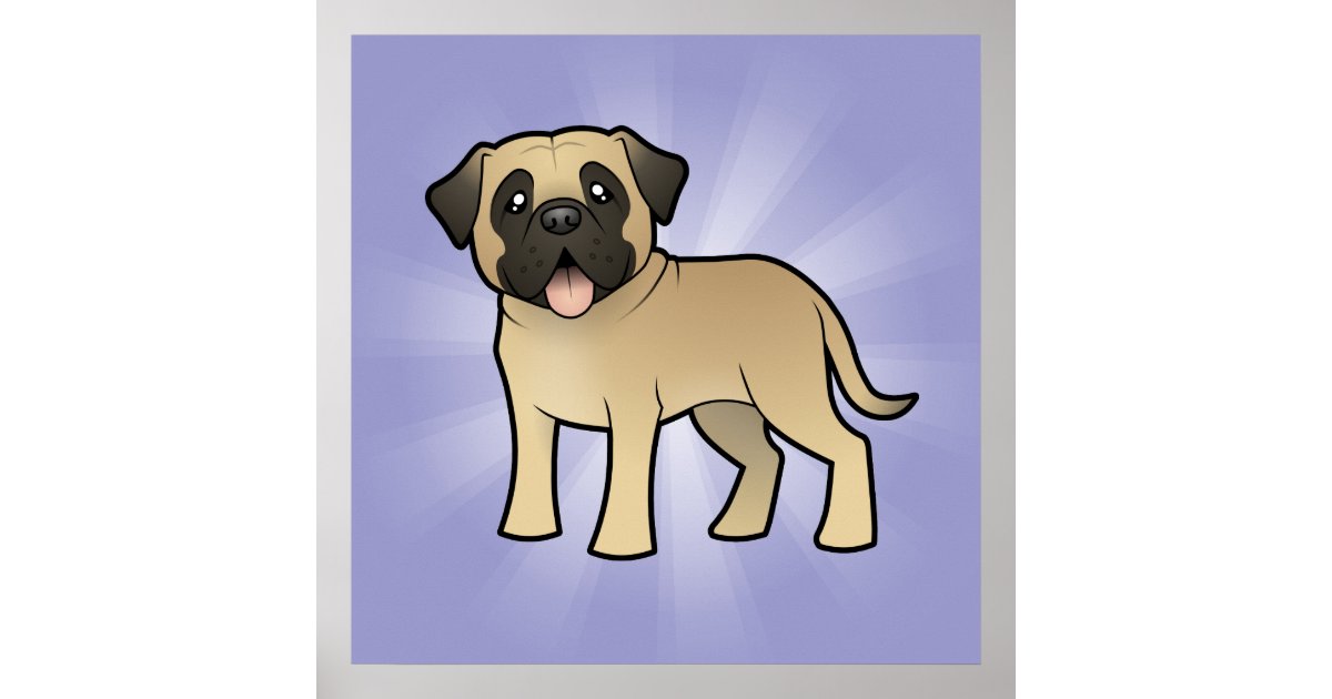 Cartoon Mastiff / Bullmastiff Poster | Zazzle