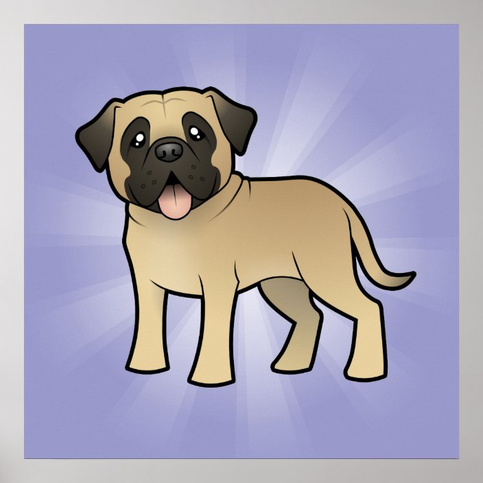 Cartoon Mastiff / Bullmastiff Poster | Zazzle.com