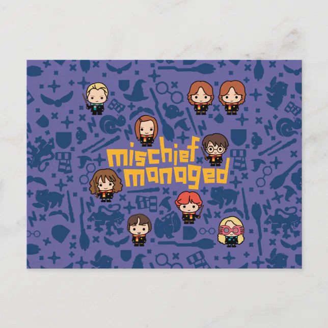 Cartoon "MISCHIEF MANAGED™" Graphic Postcard | Zazzle