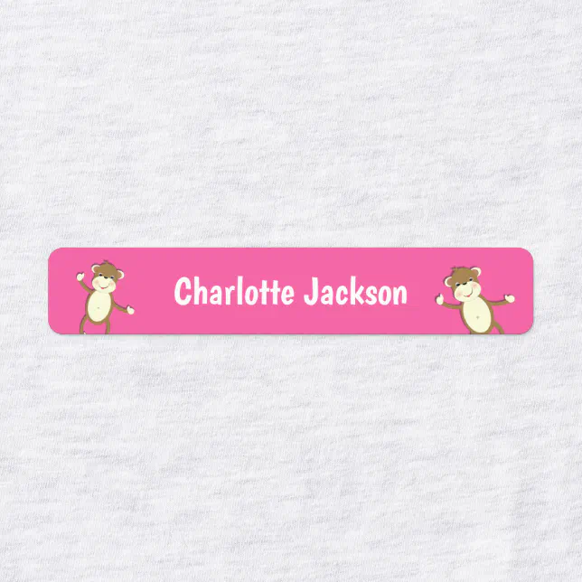 Cartoon Monkey Personalized Labels | Zazzle