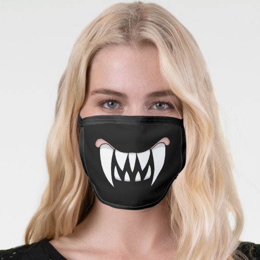 Cartoon Monster Teeth Mouth Face Mask | Zazzle