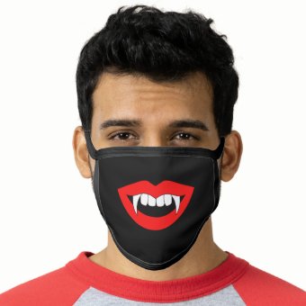 Cartoon Monster Vampire Lips sharp Teeth Fangs Face Mask | Zazzle