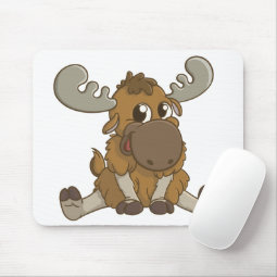 Cartoon Moose Mouse Pad | Zazzle