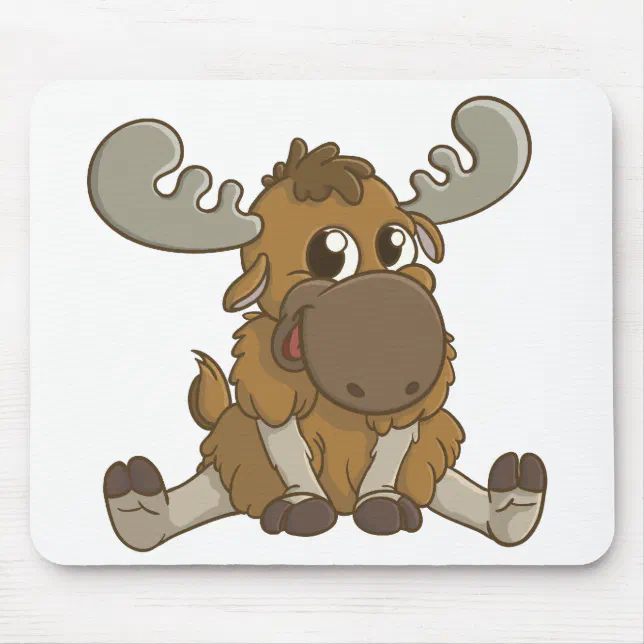 Cartoon Moose Mouse Pad | Zazzle