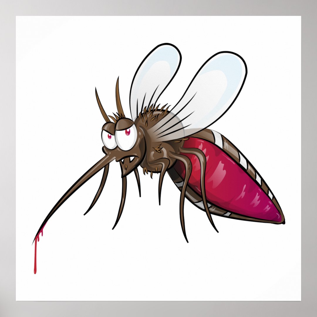 Cartoon Mosquito Poster | Zazzle