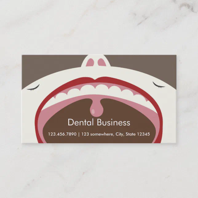 Cartoon Mouth Dental Appointment Business Card | Zazzle