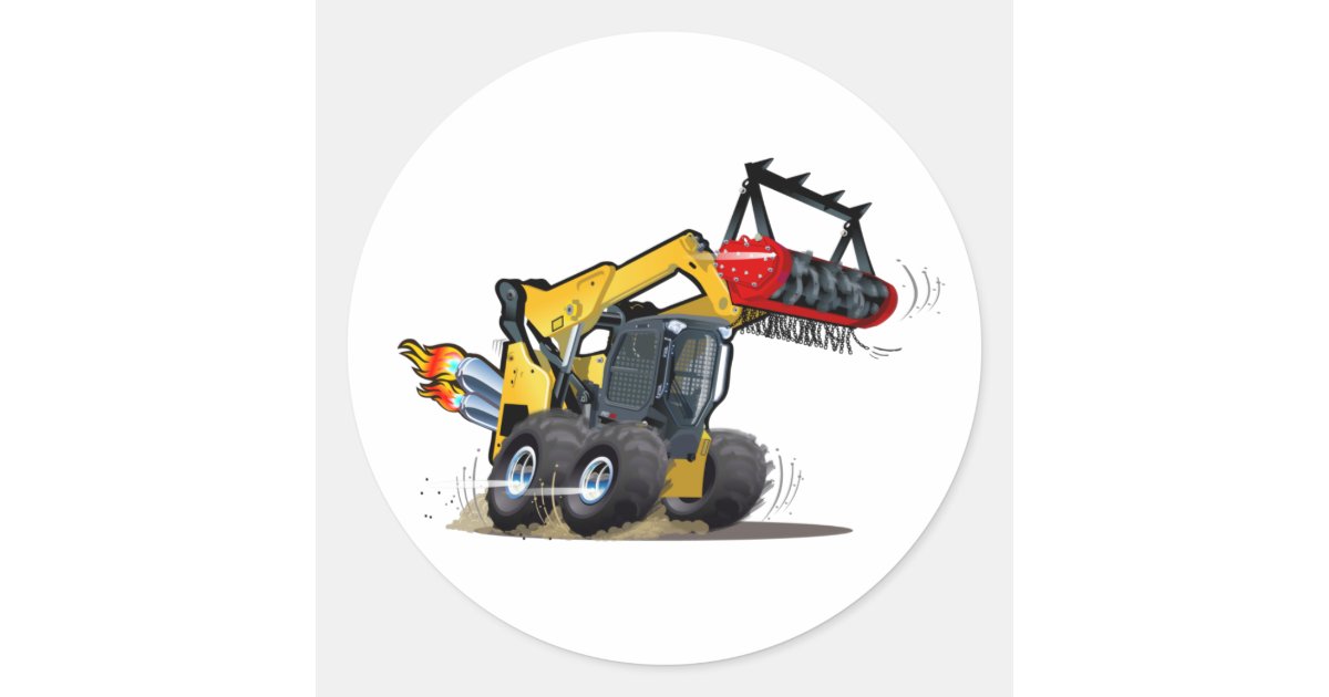 Cartoon mulcher classic round sticker | Zazzle