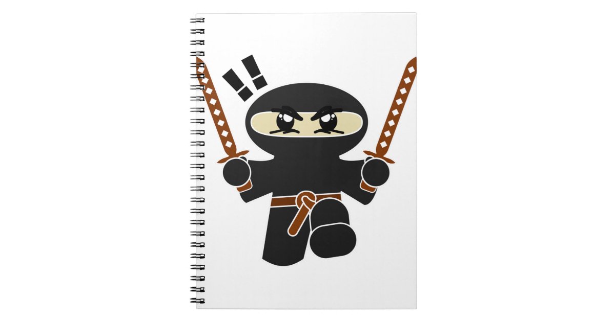 Cartoon Ninja Character Notebook | Zazzle