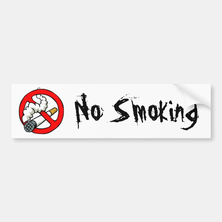 Cartoon No Smoking Sign Bumper Sticker | Zazzle