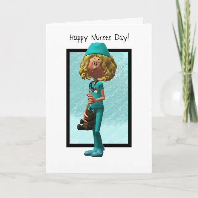 Cartoon Nurse, Nurses Day Greeting Card | Zazzle