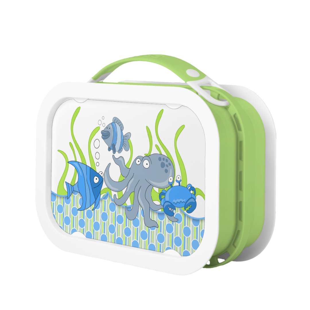 Cartoon Octopus Crab Fish Under the Sea Lunch Box | Zazzle