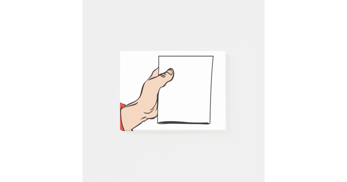 Cartoon of a Hand holding a Note | Zazzle