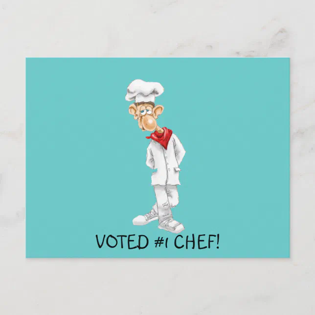 Cartoon of Chef with funny sayings Postcard | Zazzle
