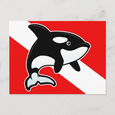 Super Cute Cartoon Orca Dive Flag Gifts | Killer Whale Shirts