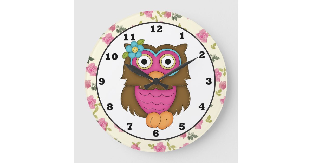 Cartoon Owl Clock | Zazzle