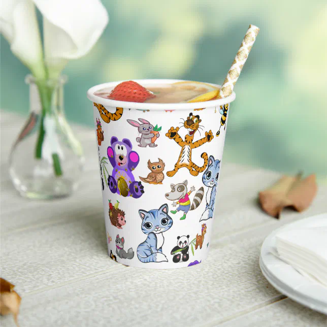 Cartoon Pattern Paper Cups | Zazzle