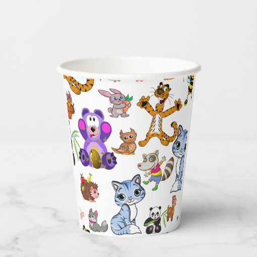 Cartoon Pattern Paper Cups | Zazzle