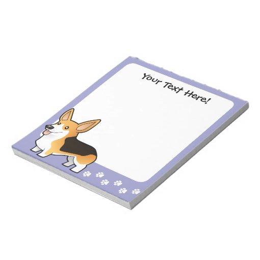 Cartoon Pembroke Welsh Corgi Notepad | Zazzle