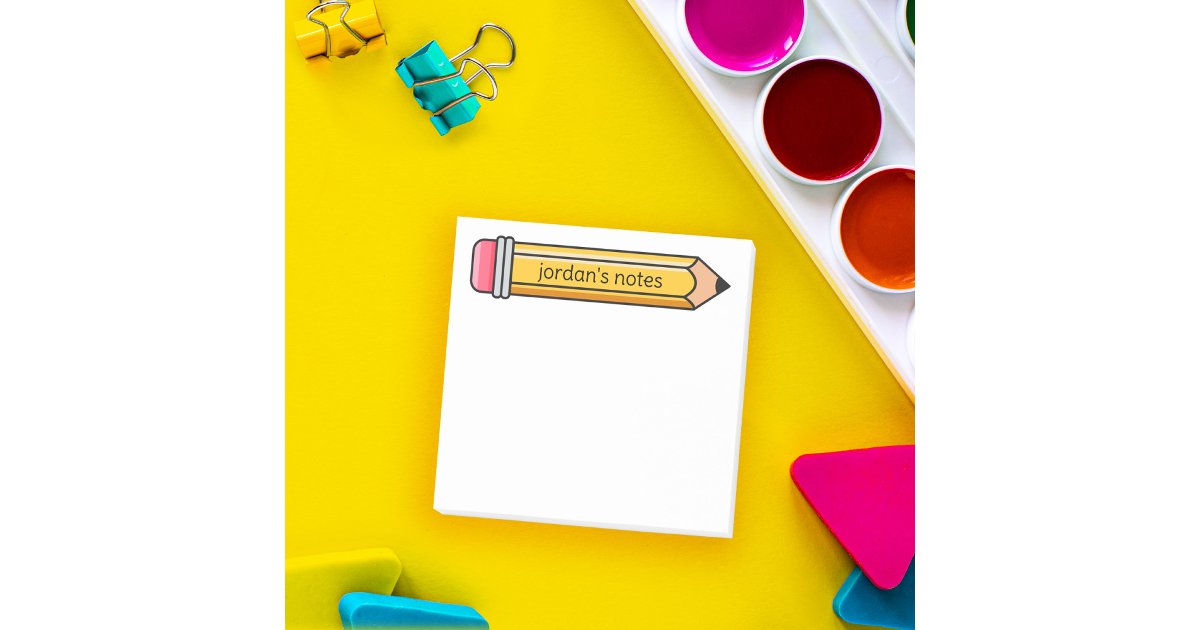 Cartoon Pencil Illustration Your Name's Notes | Zazzle