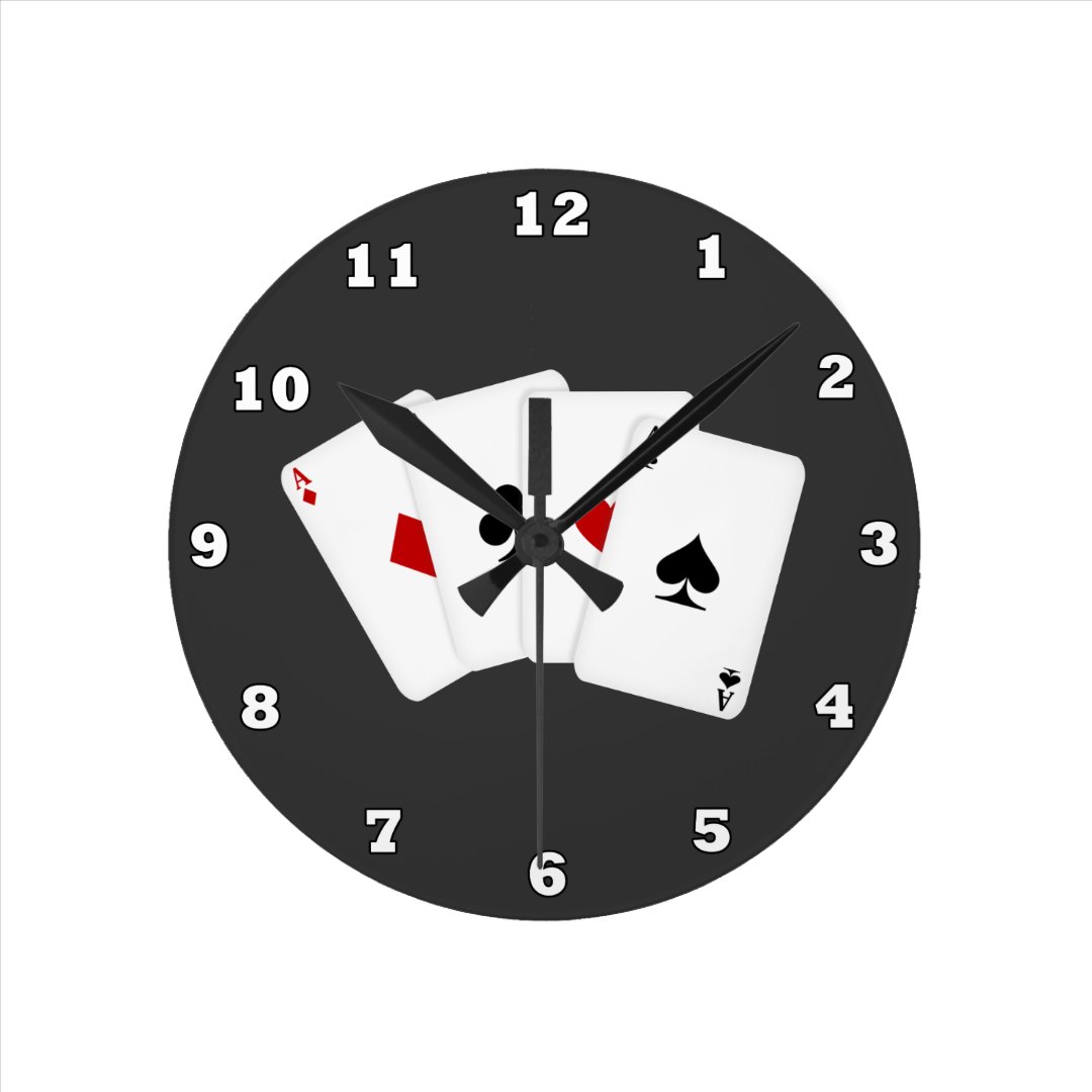 Cartoon Playing Cards wall clock | Zazzle