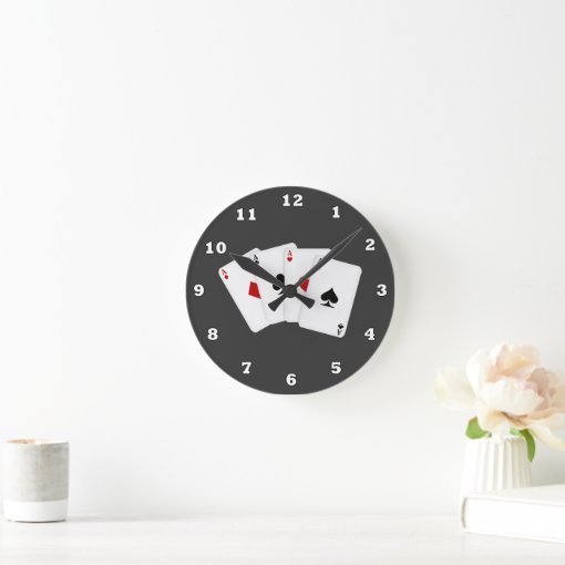 Cartoon Playing Cards wall clock | Zazzle