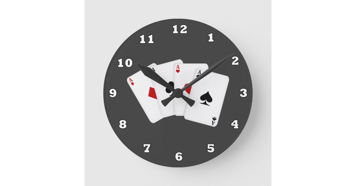 Cartoon Playing Cards wall clock | Zazzle