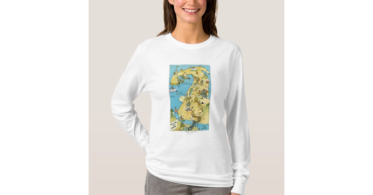 Cartoon Points of Interest on Cape Cod T-Shirt | Zazzle
