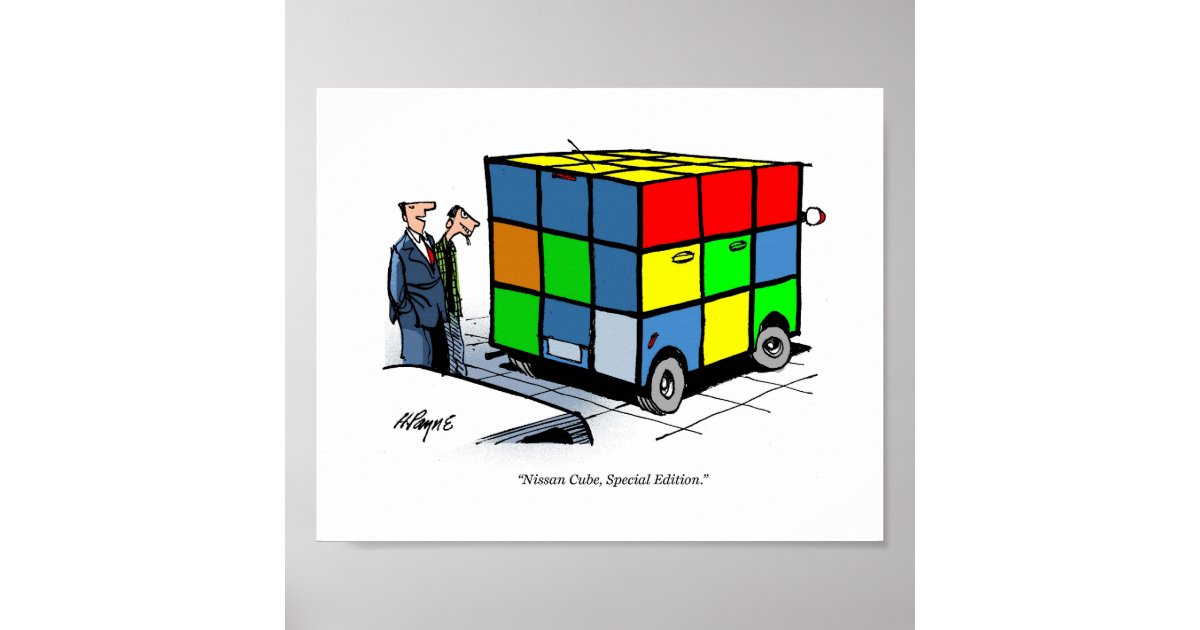 CARtoon print Nissan Cube | Zazzle
