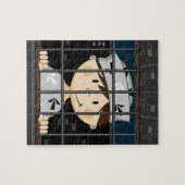 Cartoon Prisoner in Jail Cell Jigsaw Puzzle | Zazzle