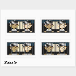 Cartoon Prisoners in Jail Cell Rectangular Sticker | Zazzle